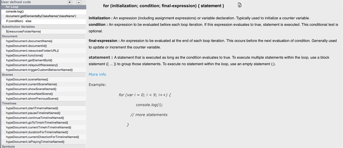 User Defined Code In Javascript Documentation Viewer Feature Requests Tumult Forums 