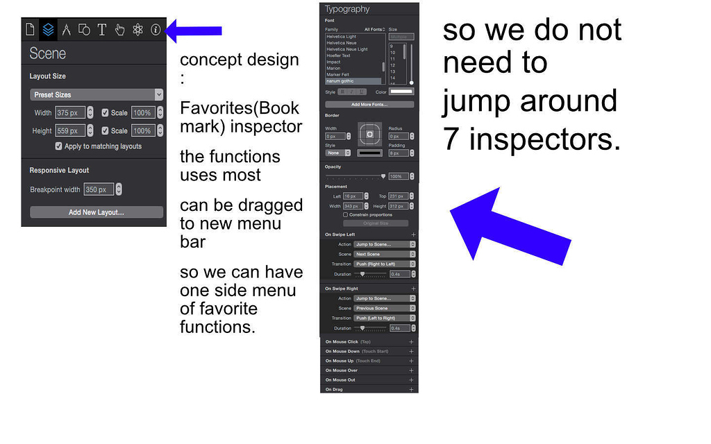 Feature Request ! one more inspector window of most used functions ... Feature Request ! one more inspector window of most used functions ...