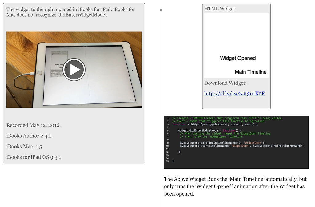 Advanced iBooks Author HTML Widgets: Widget Events, Storing/Sending Data, and more - iBooks ...