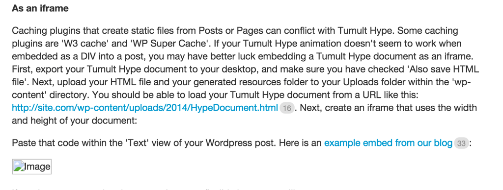 Issue embedding a Hype Document in an Iframe (Wordpress) - Exporting ...