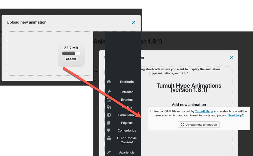 Troubleshooting OAM widget upload to Hype Animations Wordpress Plugin - Exporting & Previewing ...