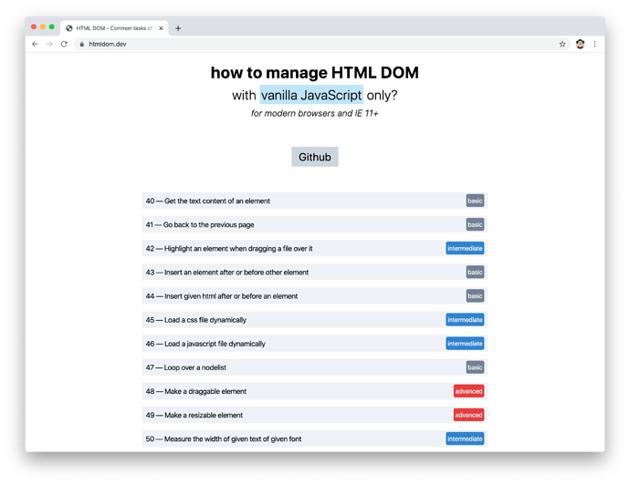 JavaScript snippet collection to manipulate the DOM - Using JavaScript ...