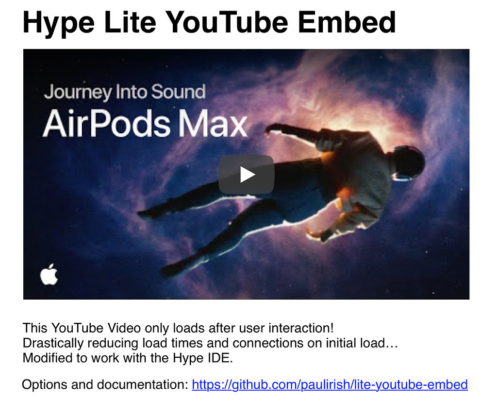 Lite YouTube Embed (modified for Hype) - Performance - Tumult Forums
