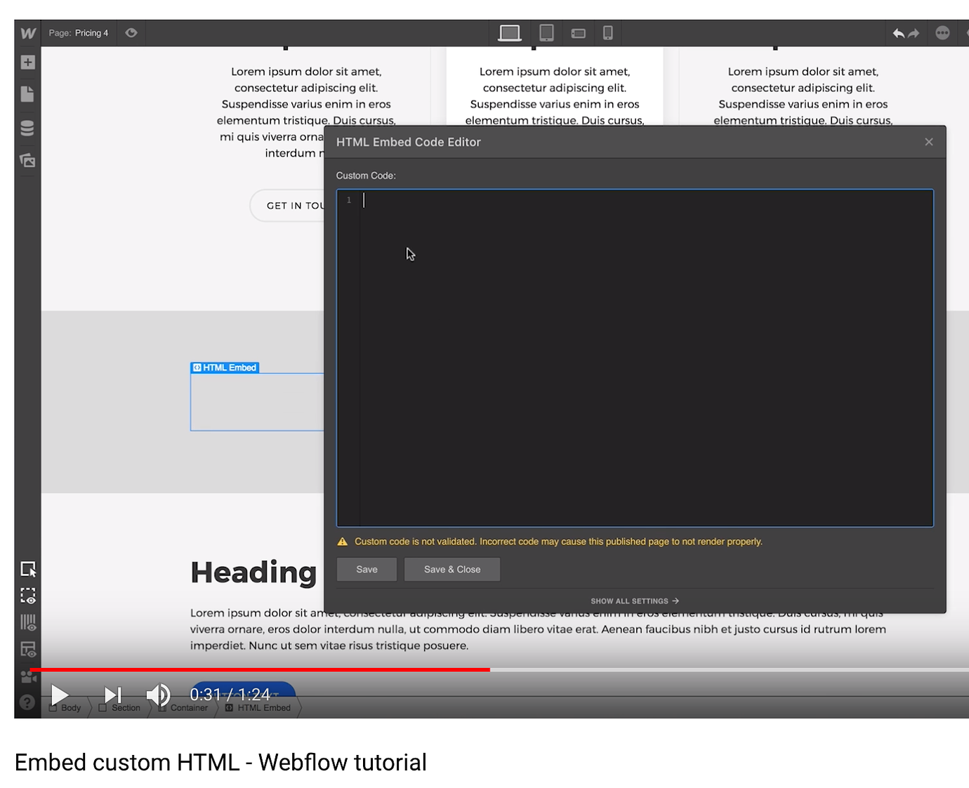 Embed help for Webflow - Exporting & Previewing - Tumult Forums